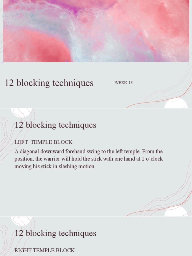 12 Blocking Techniques | PDF | Individual Sports