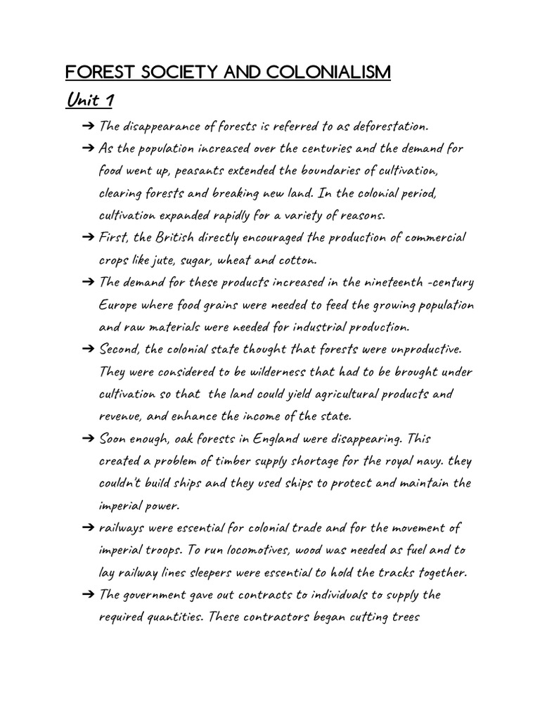 Colonial Impact on Forests | PDF | Agriculture | Forests