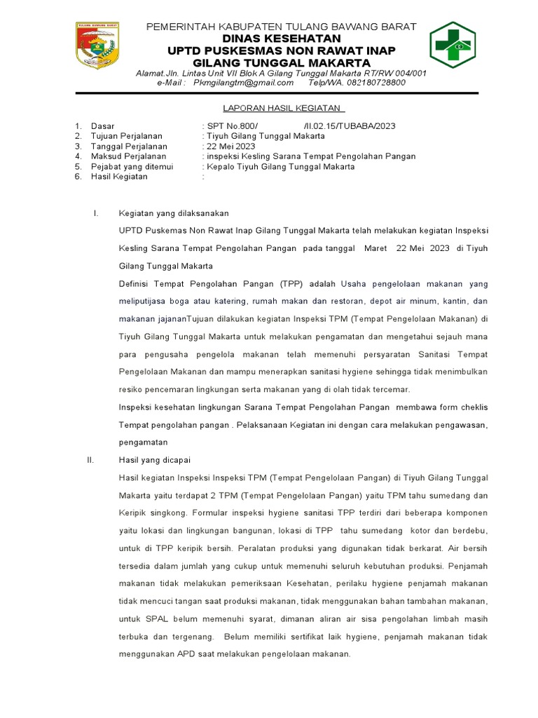 laporan hasil KEGIATAN IKL TPP mei 2023 | PDF