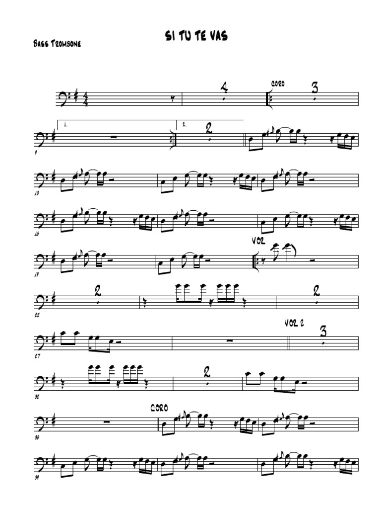 Si Tu Te Vas - Bass Trombone - Bass Trombone | PDF