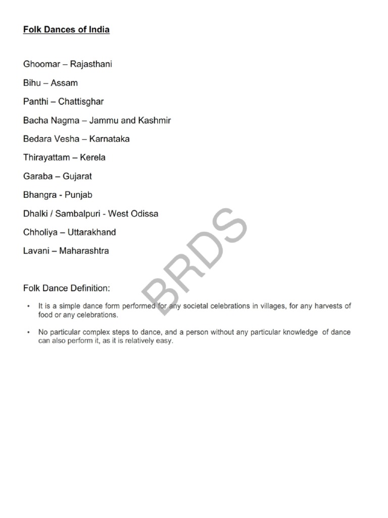 Folk Dances of India | PDF