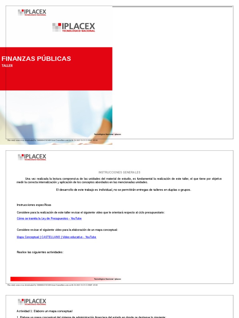 Taller de Finanzas P Blicas | PDF | Contabilidad | Presupuesto