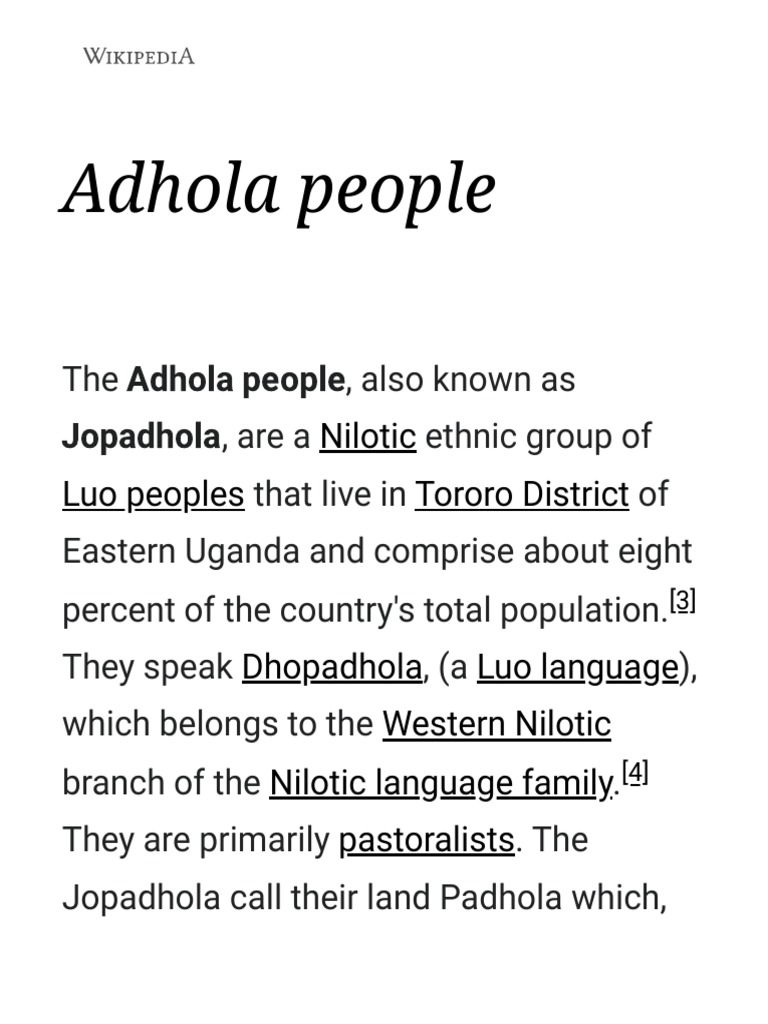 Jopadhola: Culture and Language in Uganda | PDF