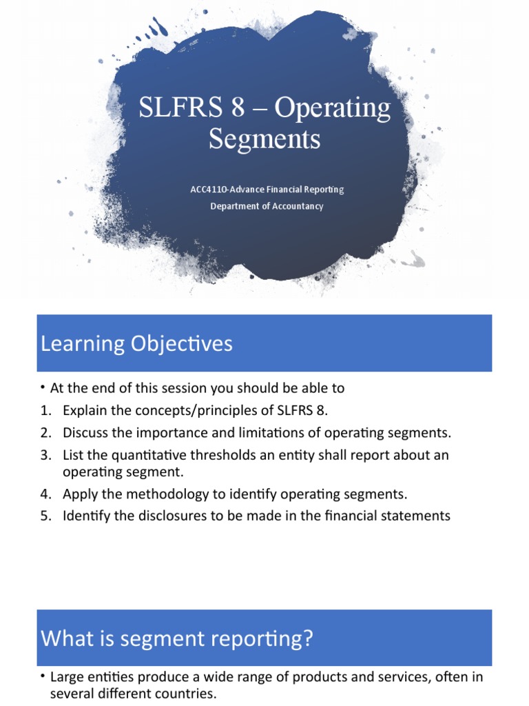 SLFRS 8 - Operating Segments | PDF