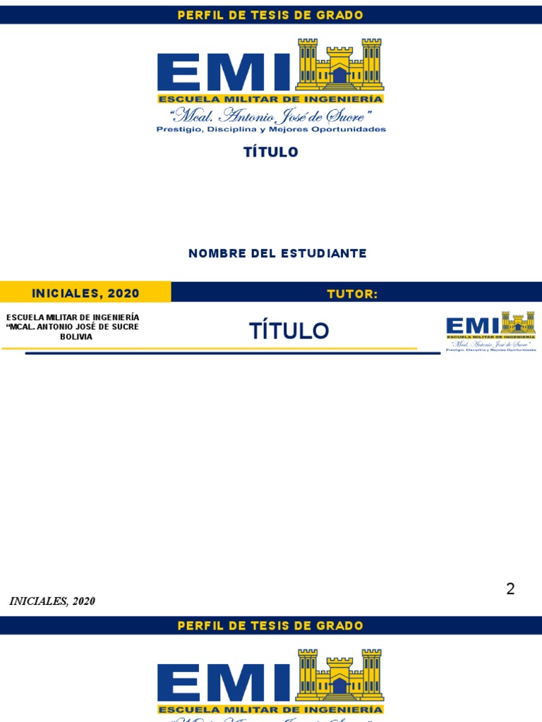 PLANTILLA PERFIL EMI Escuela Militar de Ingeniería | PDF