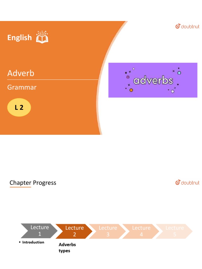 Types of Adverbs Explained | PDF | Adverb | Sentence (Linguistics)