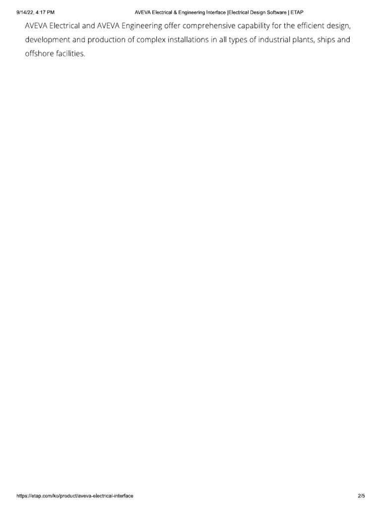 AVEVA Electrical - ETAP Interface - Part2 | PDF