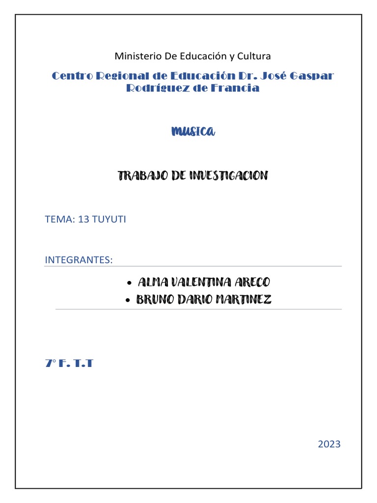 Análisis de la canción 13 Tuyutí | PDF
