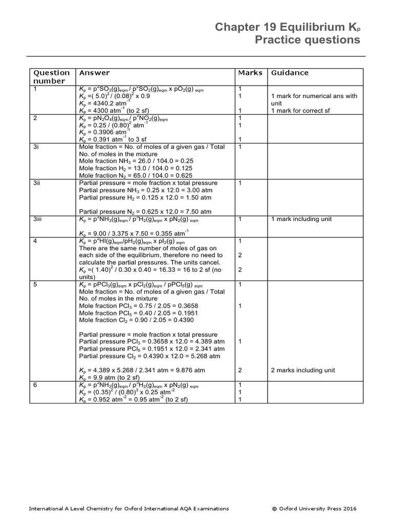 AQA A Level Chem CH19 practice question answers | PDF | Analytical ...