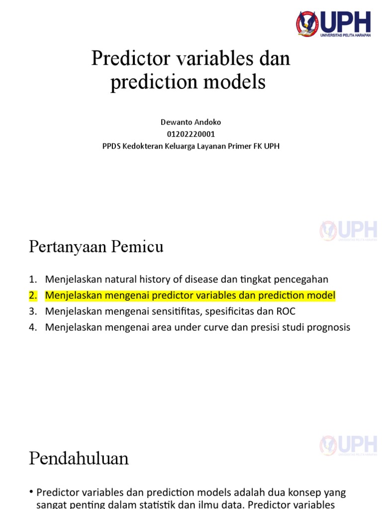 Memahami Variabel Prediktor dan Model | PDF