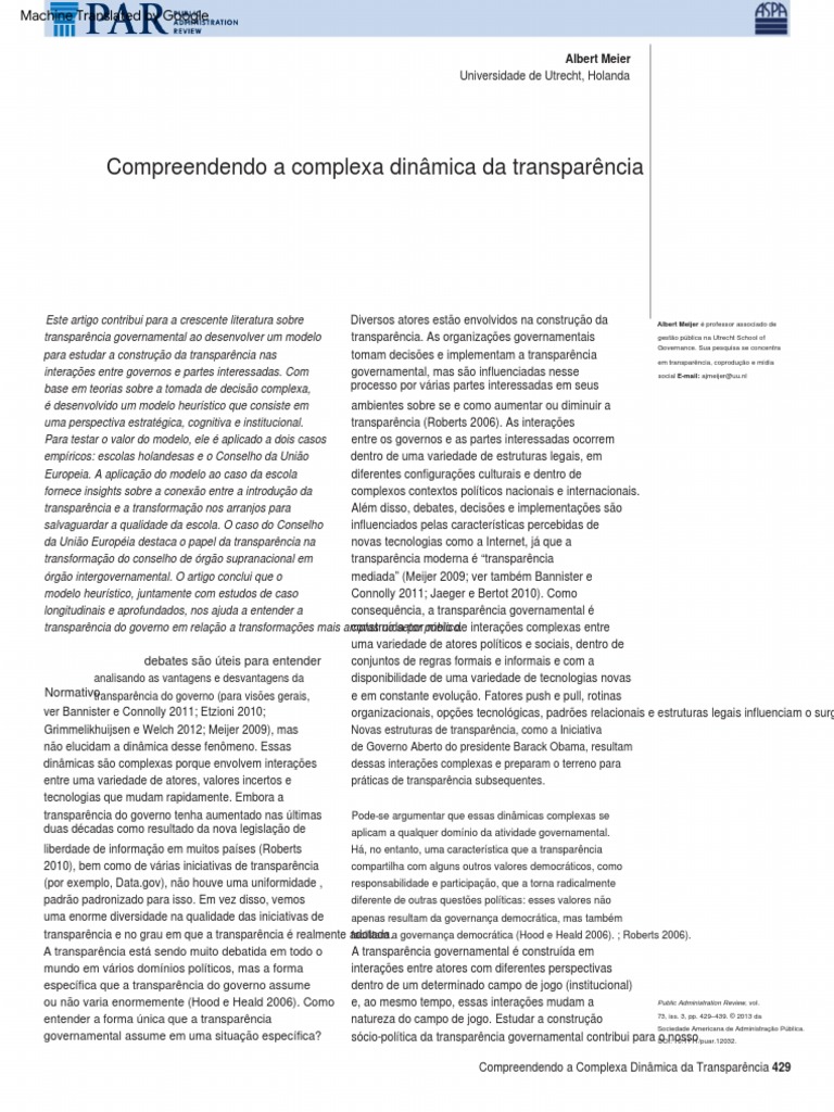 Understanding The Complex Dynamics of Transparency | PDF