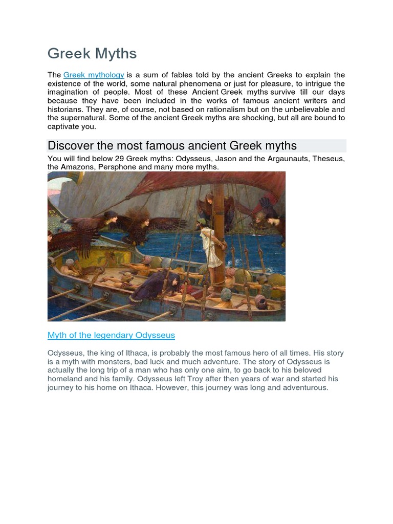 7.3 Greek Myths | PDF
