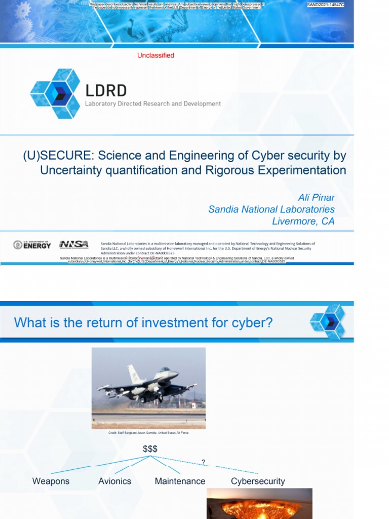 Science and Engineering of Cyber Security by Uncertainty Quantification ...