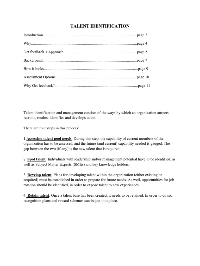Talent Identification | PDF | Educational Assessment | Competence ...