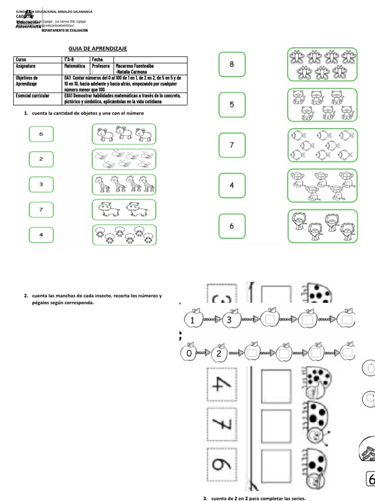Guia Mate Conteo de 1 en 1 | PDF