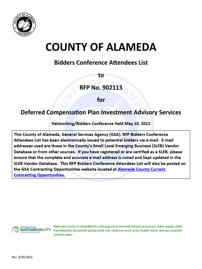 2527 - 902113 RFP Attendees List | PDF