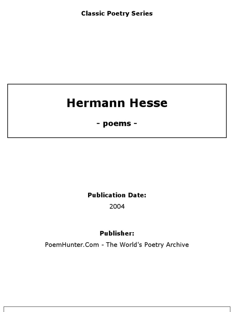 Hermann Hesse Poems | PDF | Nature