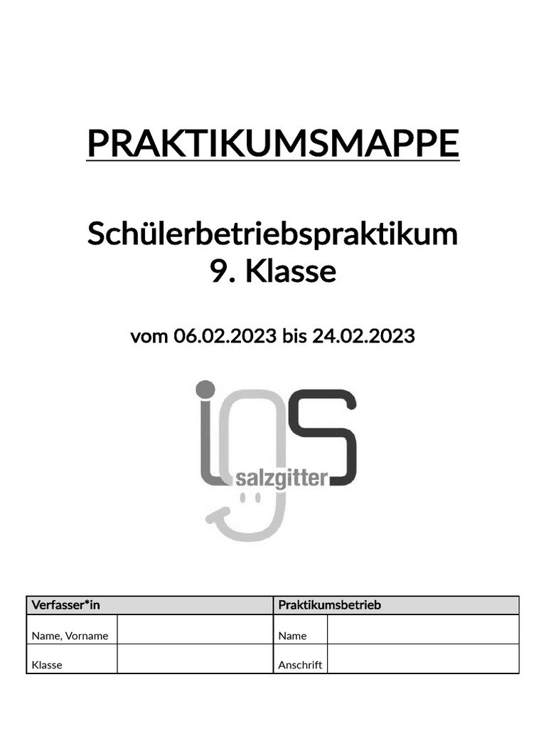 Azubiyo Praktikumsmappe – Azubiyo Praktikumsbericht Vorlage – JTBB