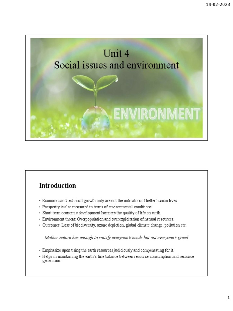 Unit 4 Social Issues and Environment | PDF