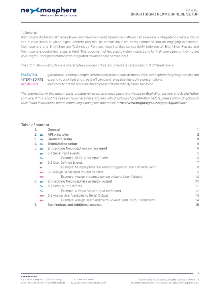 Brightsign-Nexmosphere Setup Manual | PDF