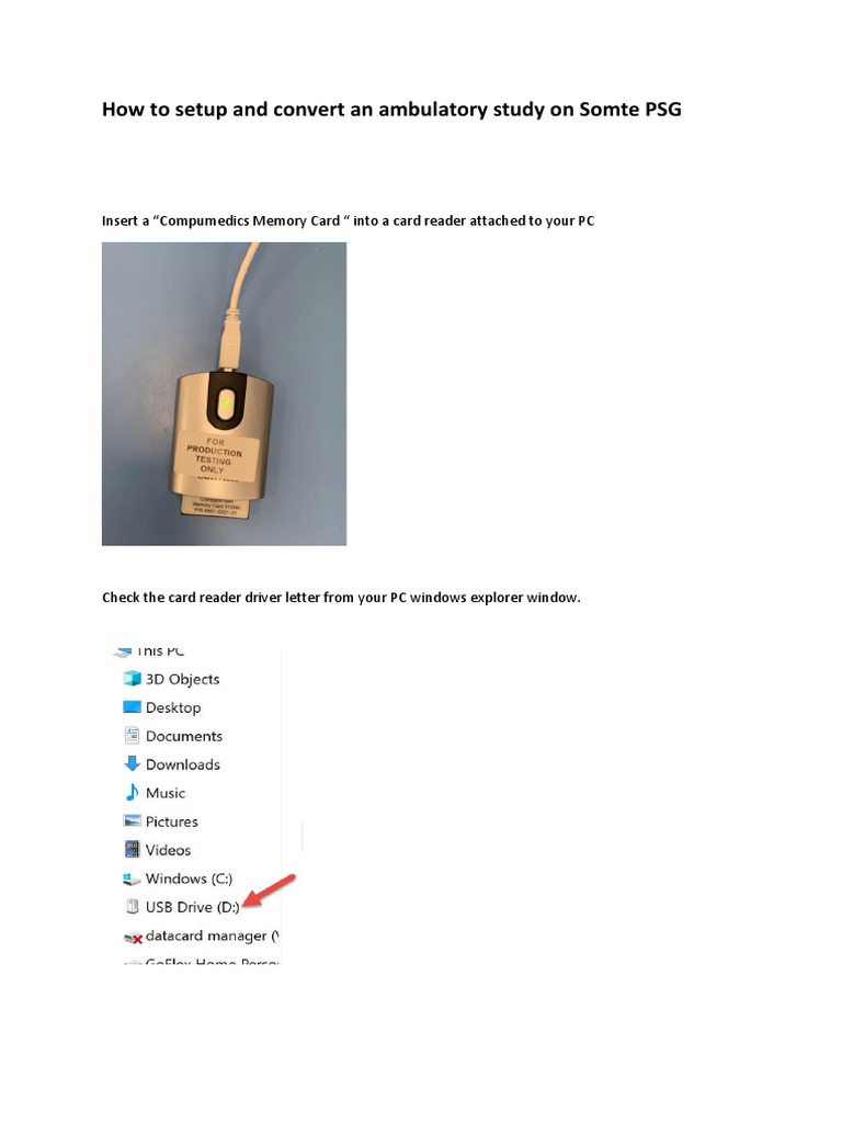 How To Setup and Convert An Ambulatory Study On Somte PSG | PDF