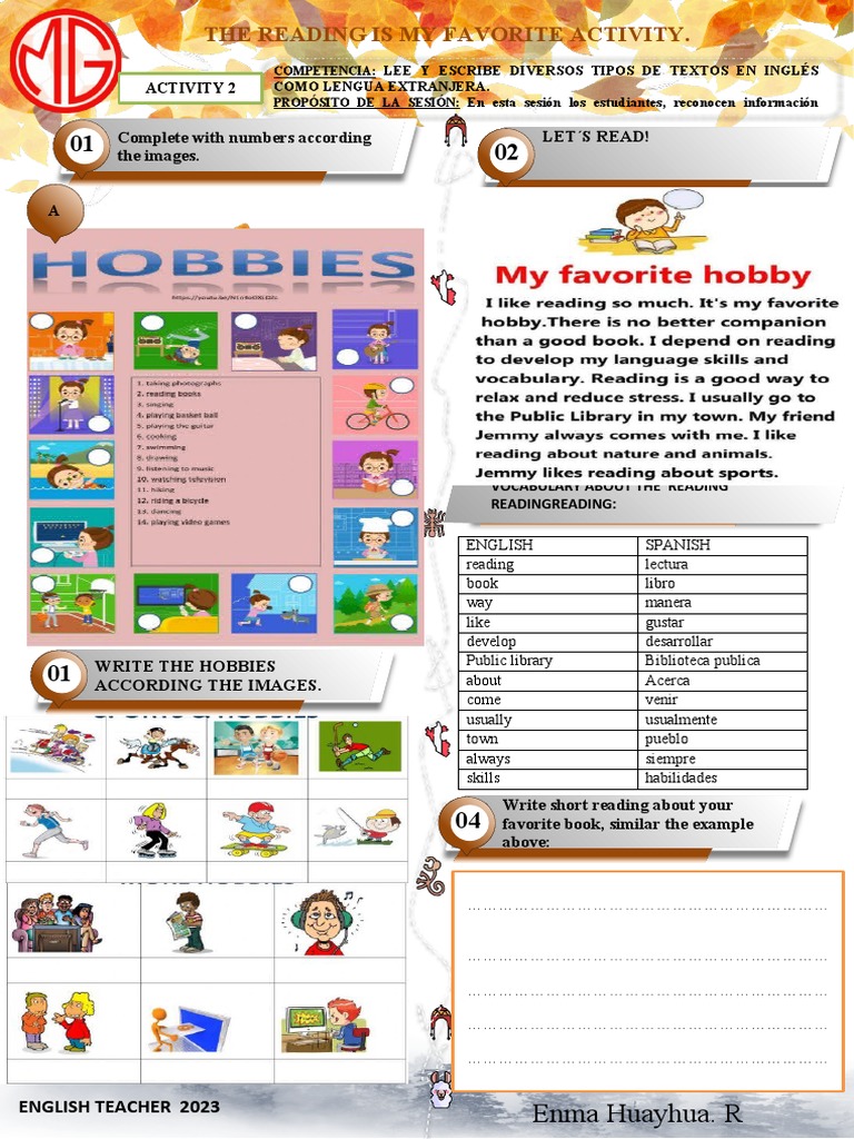 The Reading Is My Favorite Hobby | PDF | Comunicación escrita | Escritura