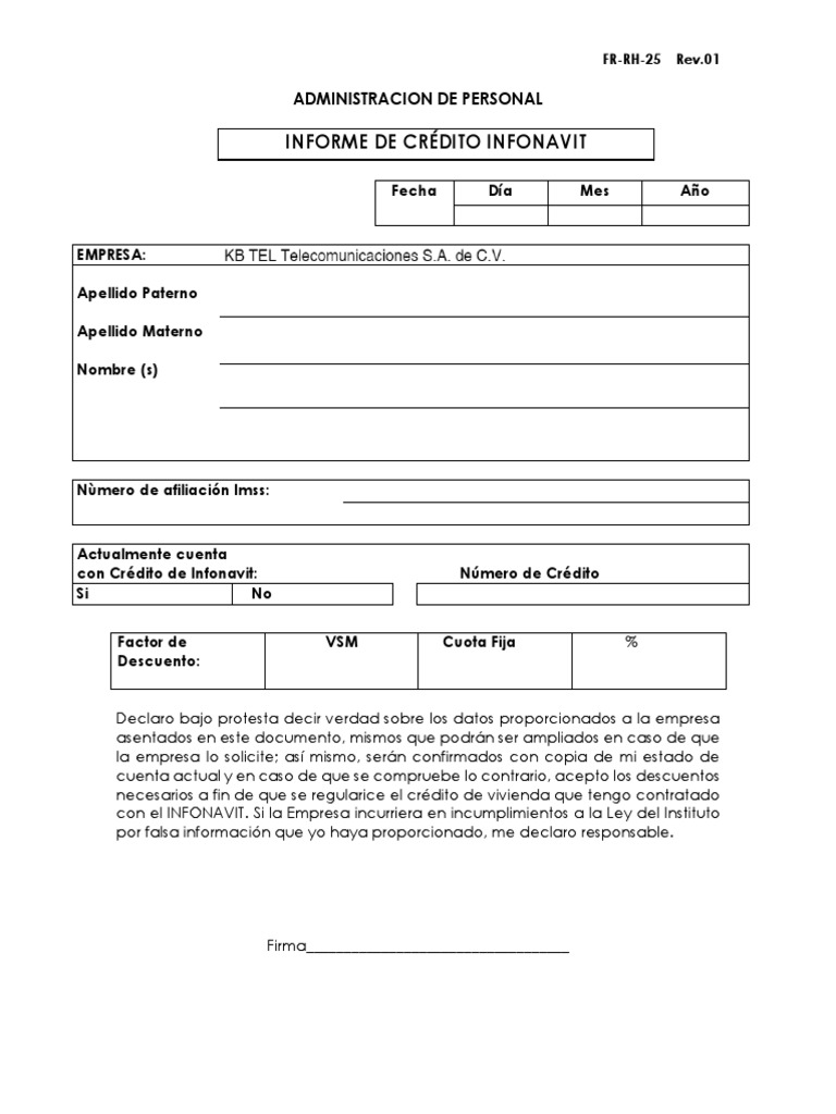 13 Formato-Infonavit 2023 | PDF