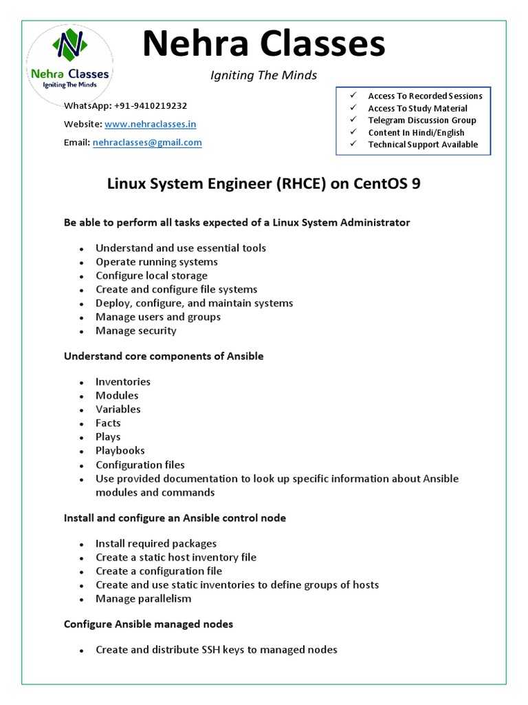 RHCE 9 Syllabus Overview | PDF