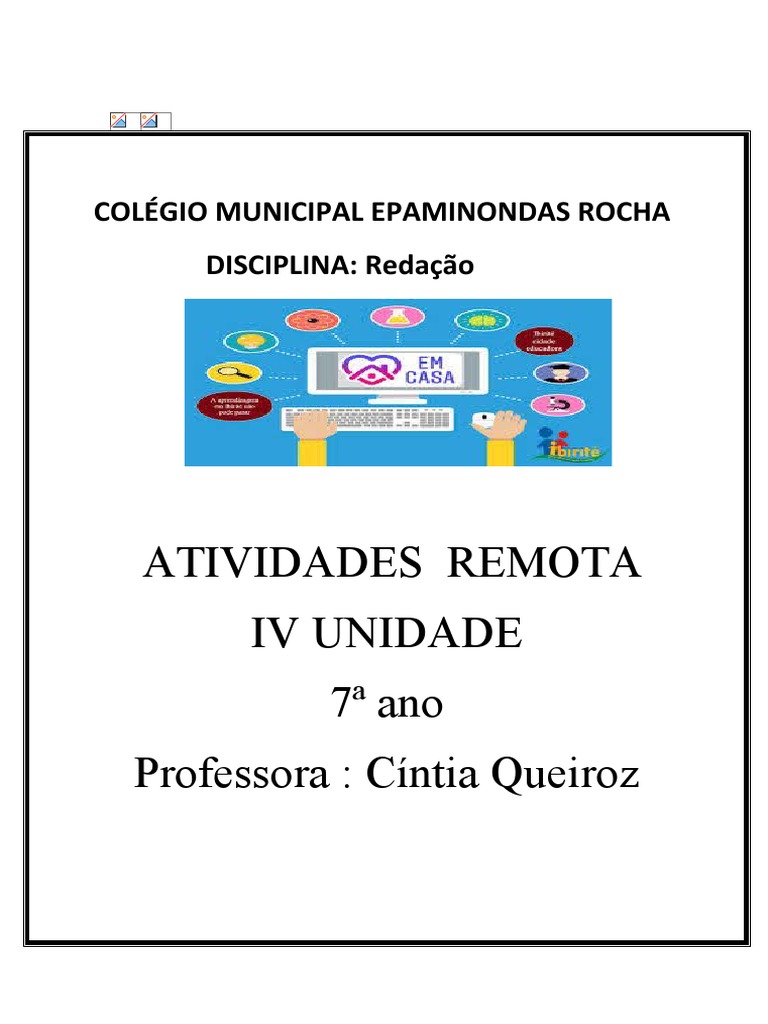 Atividades de Português 7º Ano | PDF