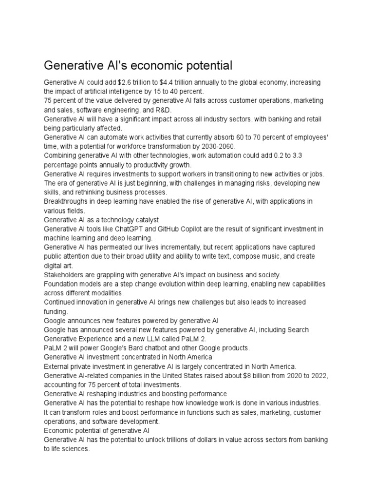 Generative AI's Economic Impact | PDF | Artificial Intelligence ...