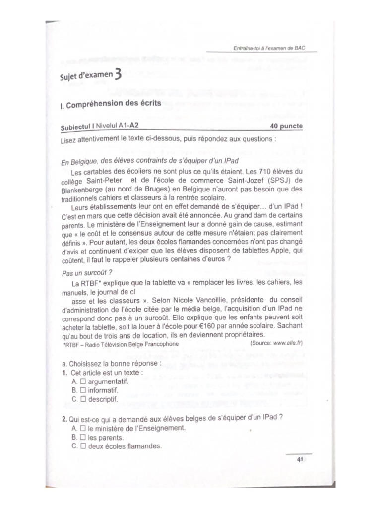 Entraine-Toi À L'examen de BAC | PDF