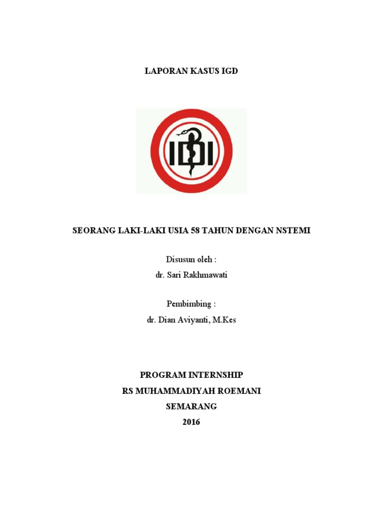 Lapsus IGD NSTEMI DR - Sari Rakhmawati 2016 | PDF | Sains & Matematika