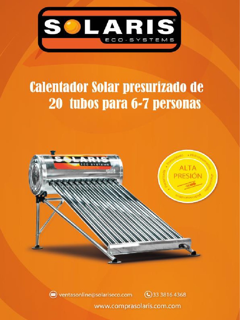 Ficha Técnica Solaris 20 Tubos HP - ISV | PDF