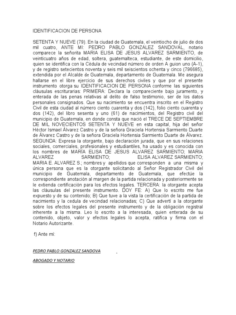 IDENTIFICACION DE PERSONA | PDF | Guatemala | Justicia