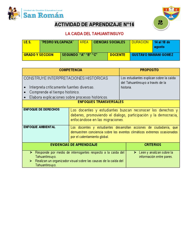 Actividad de Aprendizaje N°16 | PDF