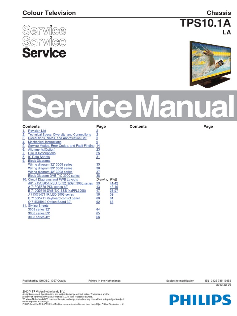 Philips+32pfl3008+Tps10 1a | PDF