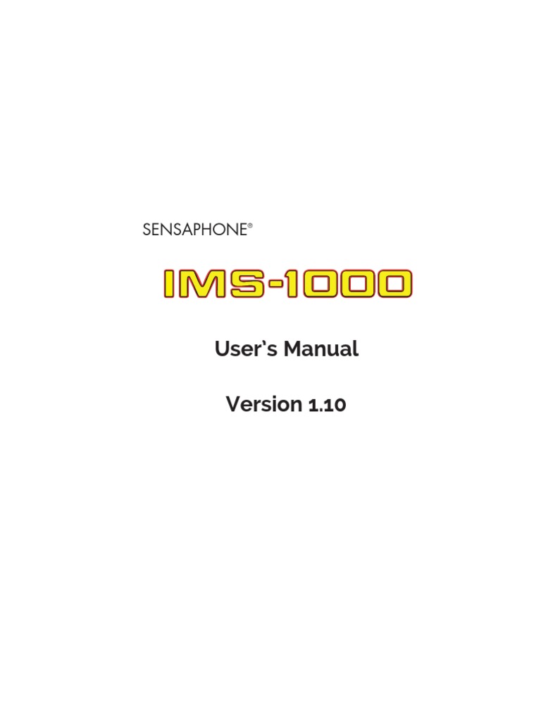 IMS-1000 Manual v1.10 | PDF
