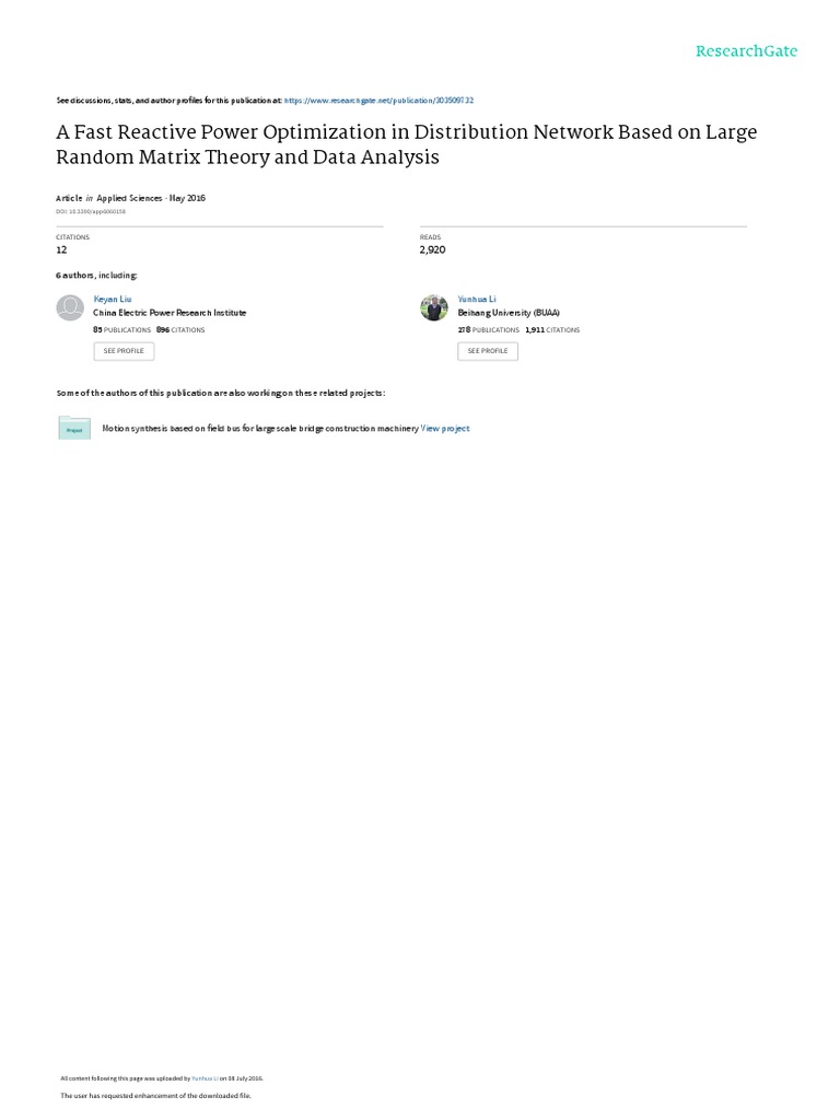 A Fast Reactive Power Optimization In Distribution Pdf