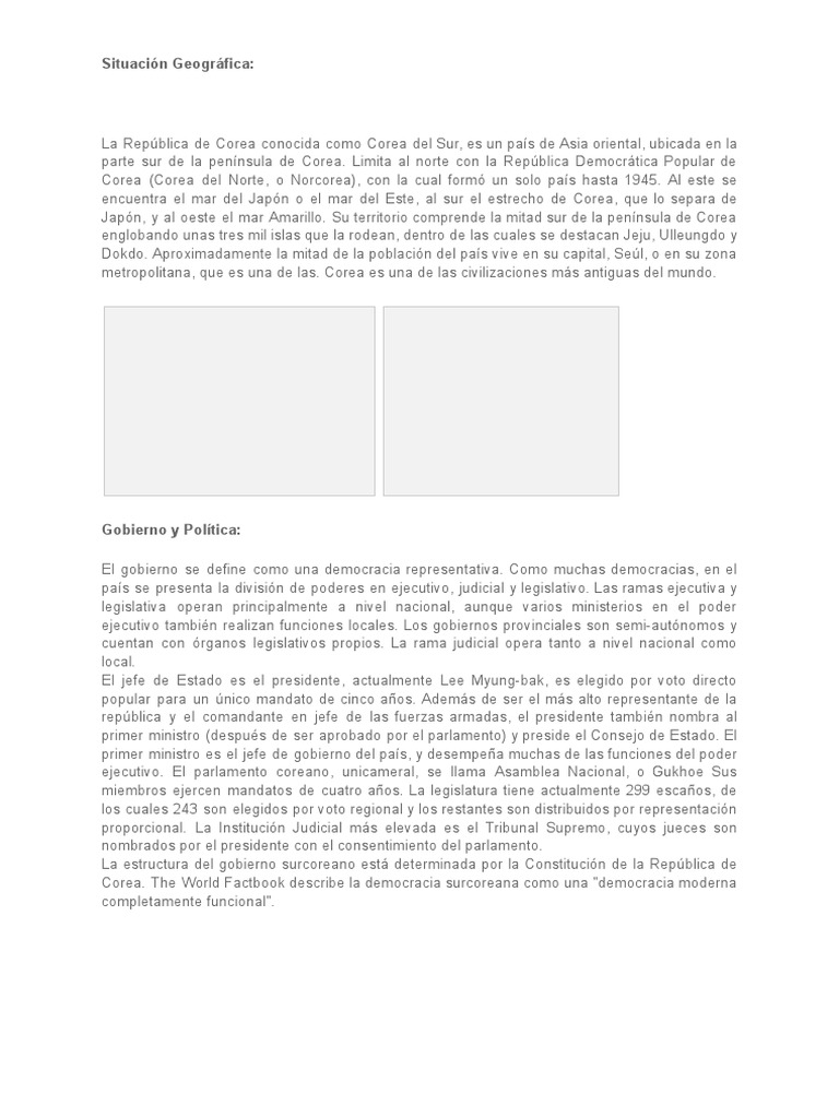 Corea del Sur: Geografía y Economía | PDF