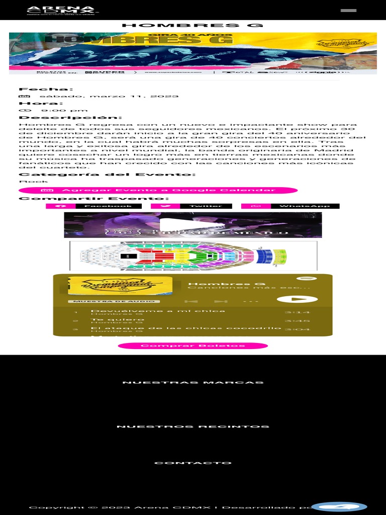 HOMBRES G - Arena CDMX | PDF