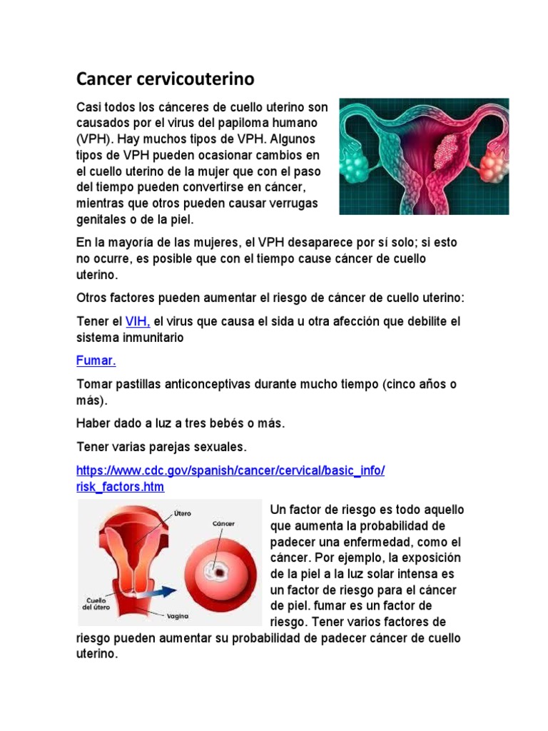 Cancer Cervicouterino Resumen Parte 1 | PDF