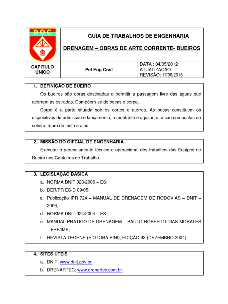 Capitulo18 Drenagem Bueiro Obra de Arte Corrente OAC | PDF | Concreto | Engenharia Civil