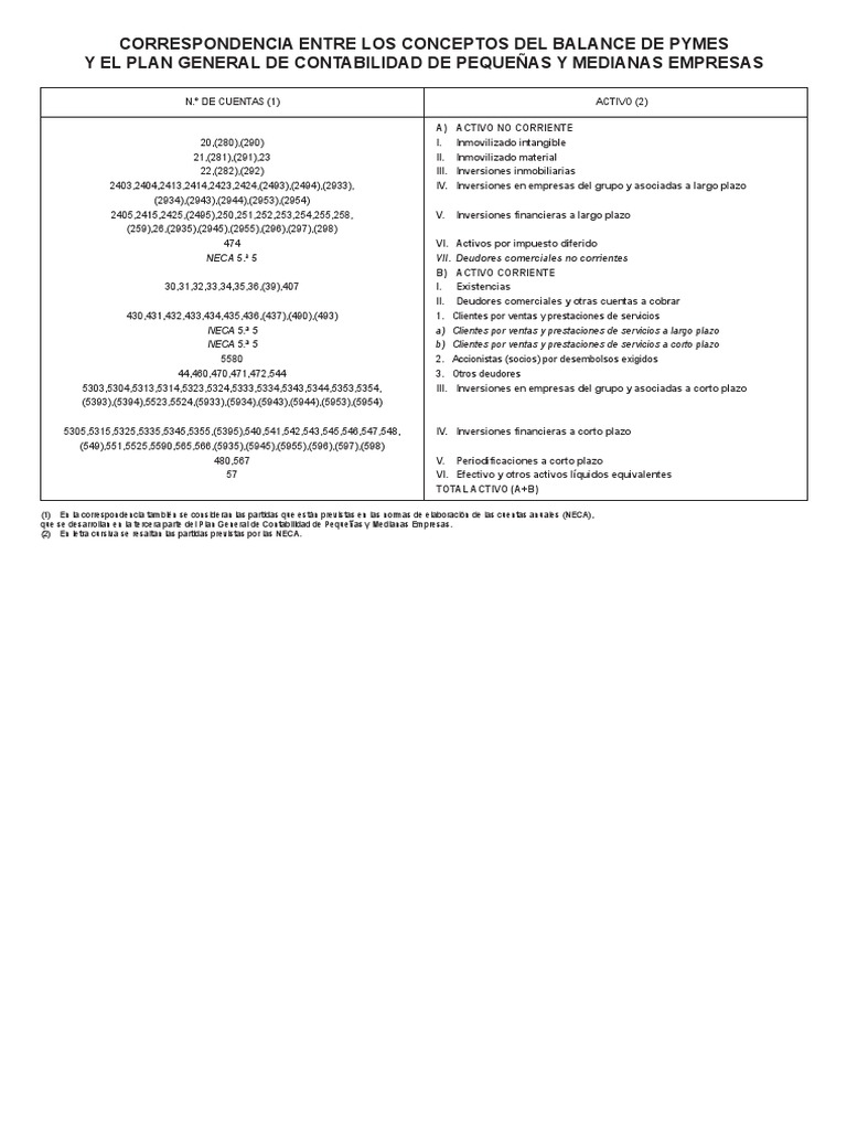 Modelos Balance y PyG Pymes | PDF | Contabilidad | Sector privado
