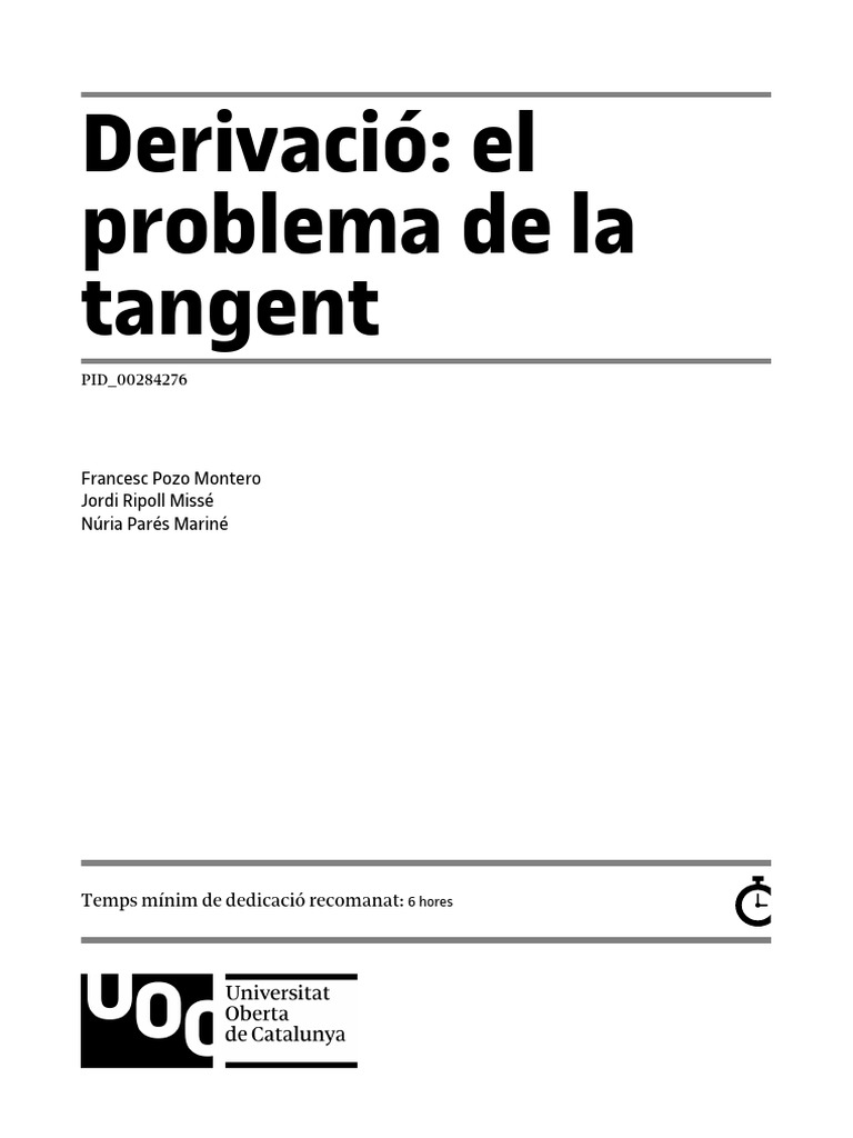 3 - Derivació, El Problema de La Tangent | PDF