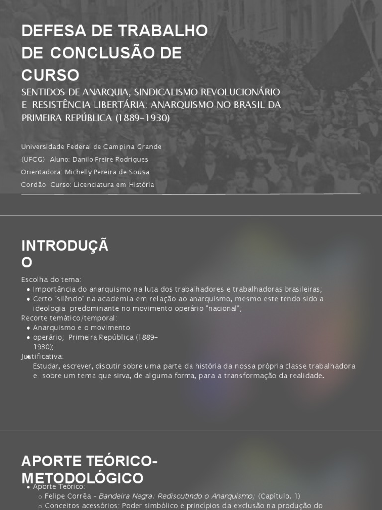 Apresentação de Trabalho de Conclusão de Curso POWERPOINT | PDF ...