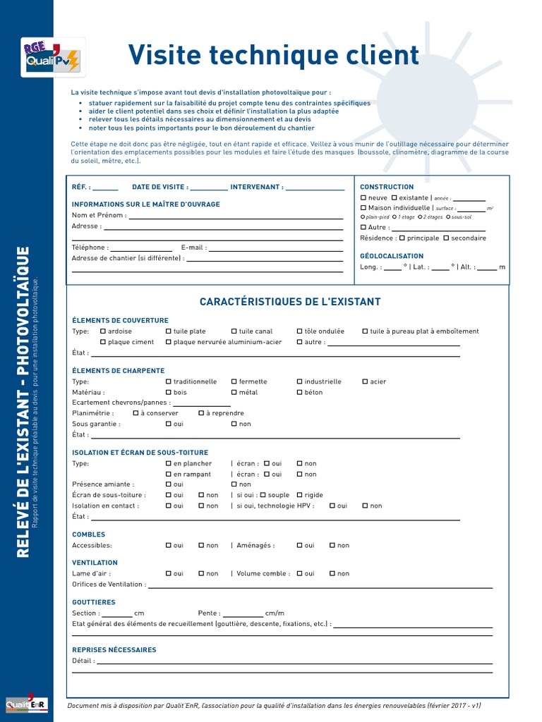 Rapport de Visite Technique PV v4 | PDF