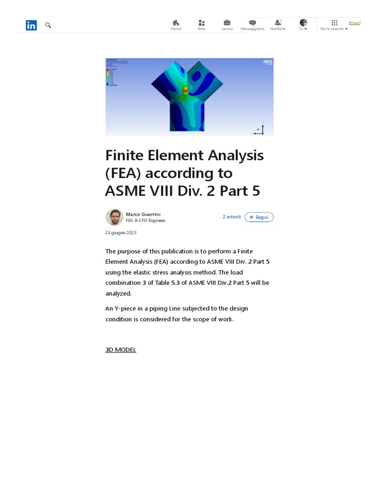 Y-Piece Analysis According To ASME VIII Div. 2 Part 5 | PDF