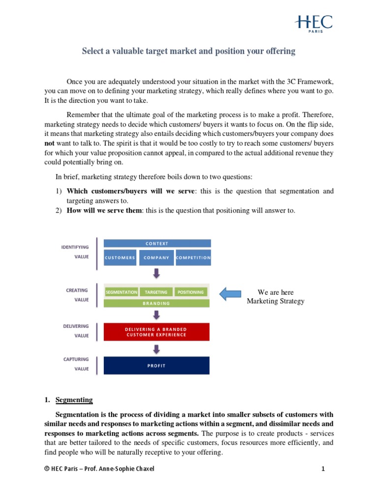 Module 3 - Select A Valuable Target Market and Position Your Offering ...