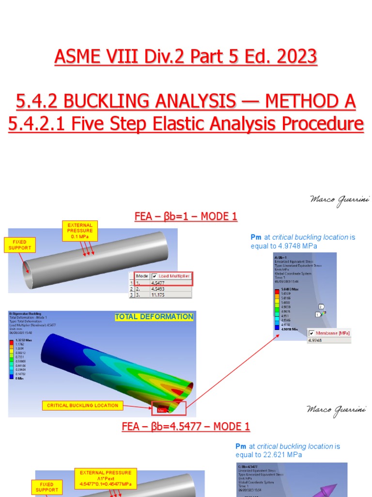 ASME VIII Div-2 Part 5 542 Buckling Analysis Method A | PDF