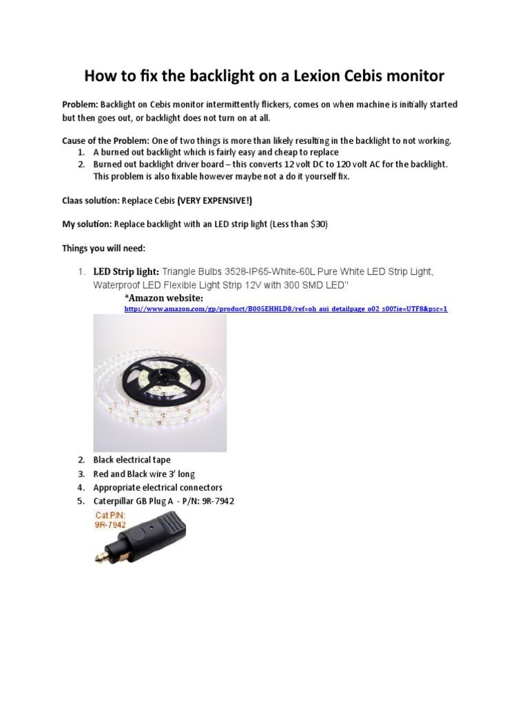 Fixing Lexion Cebis Backlight Issues | PDF | Electrical Connector ...